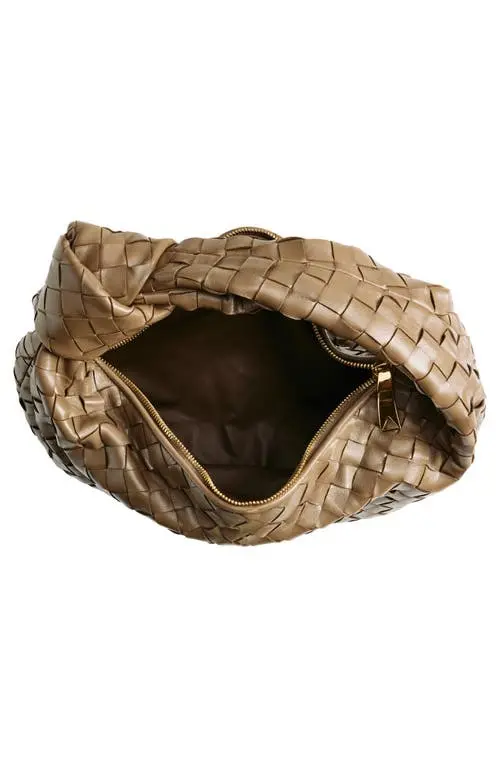 Bottega Veneta Teen Jodie Intrecciato Hobo - Pinecone Gold